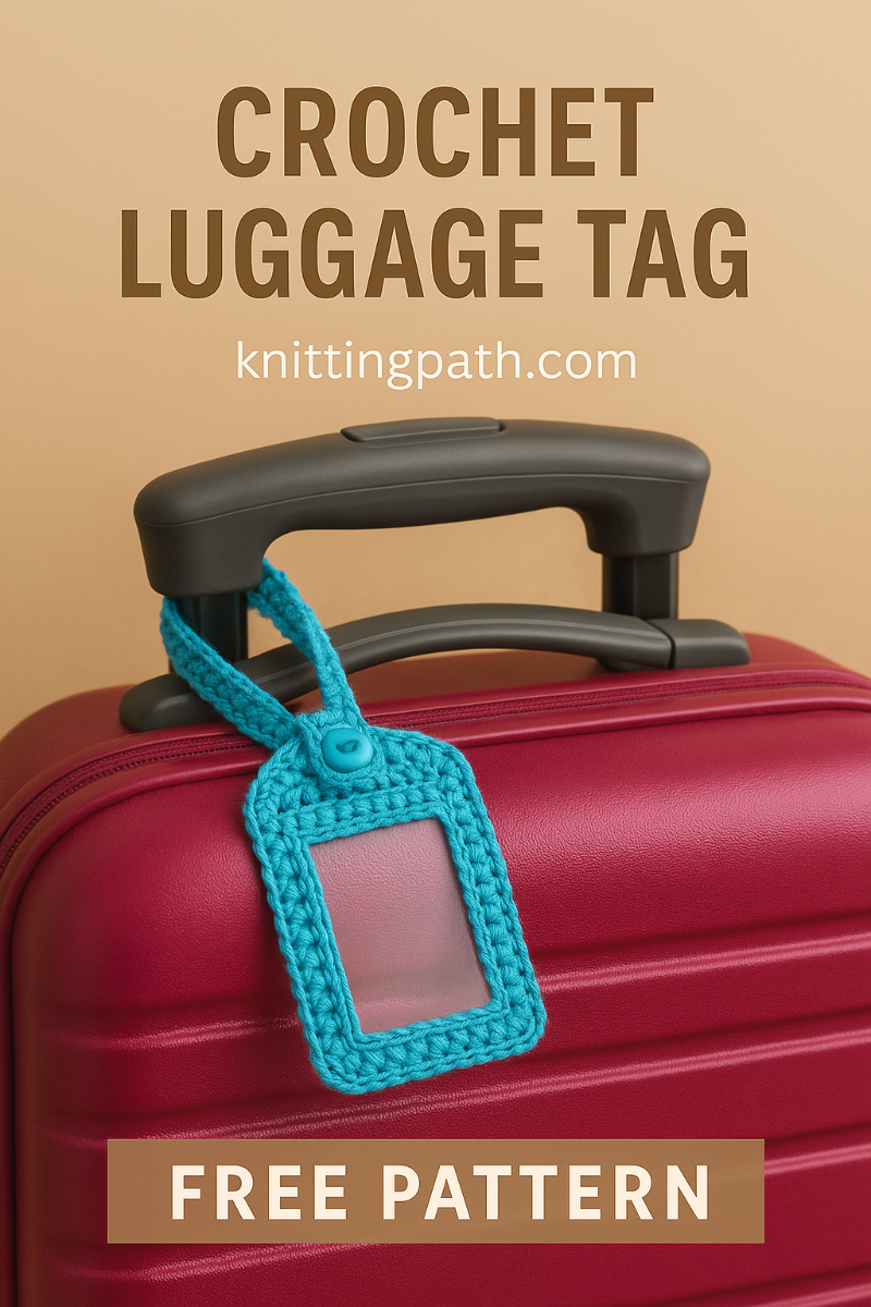 Crochet Luggage Tag with Window Pocket